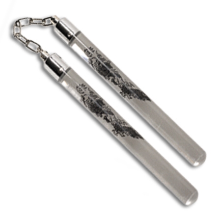 Acrylic Dragon Nunchaku - Clear Nunchucks - non-traditional numchucks