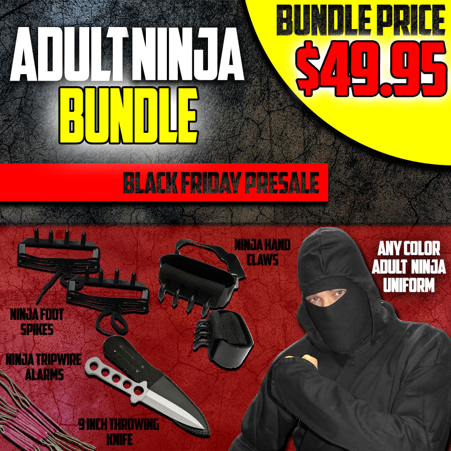 Adult Ninja Bundle - Black Friday Deals - Ninja Uniform and Weapons ...
