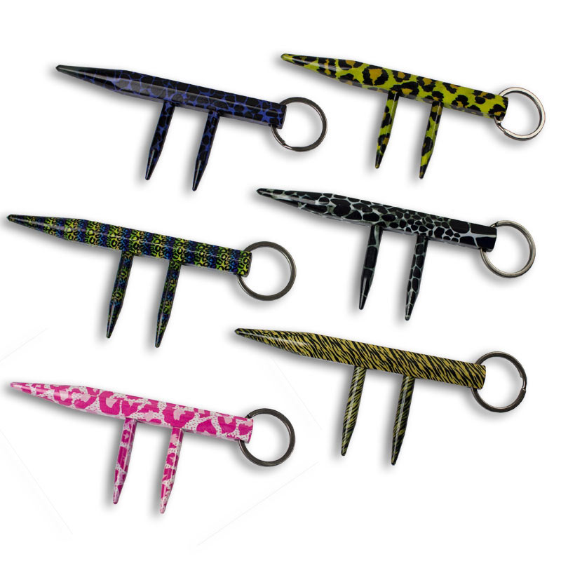 Animal Print Spike Keychain - Two-Prong Kubotan - Ninja Spike Keychains ...