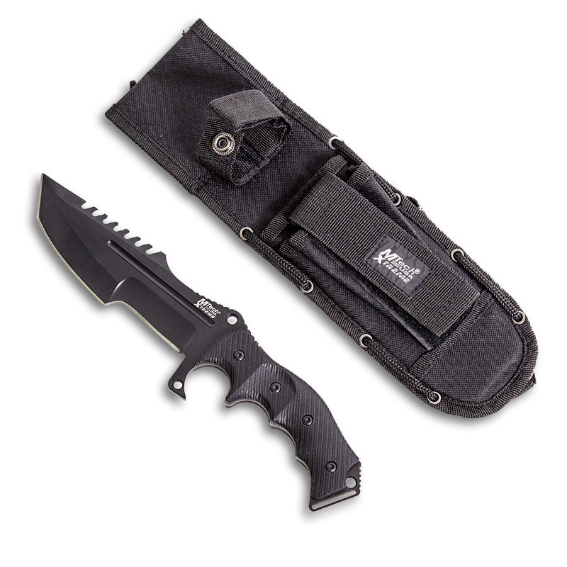 Black Fixed Blade Tactical Knife - Extreme Fighting Knife - Stainless ...