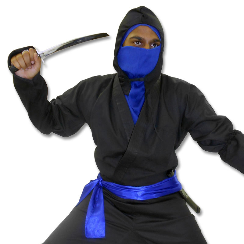 Black Ice Ninja Costume - Black and Blue Ninja Uniform - Kids Real ...
