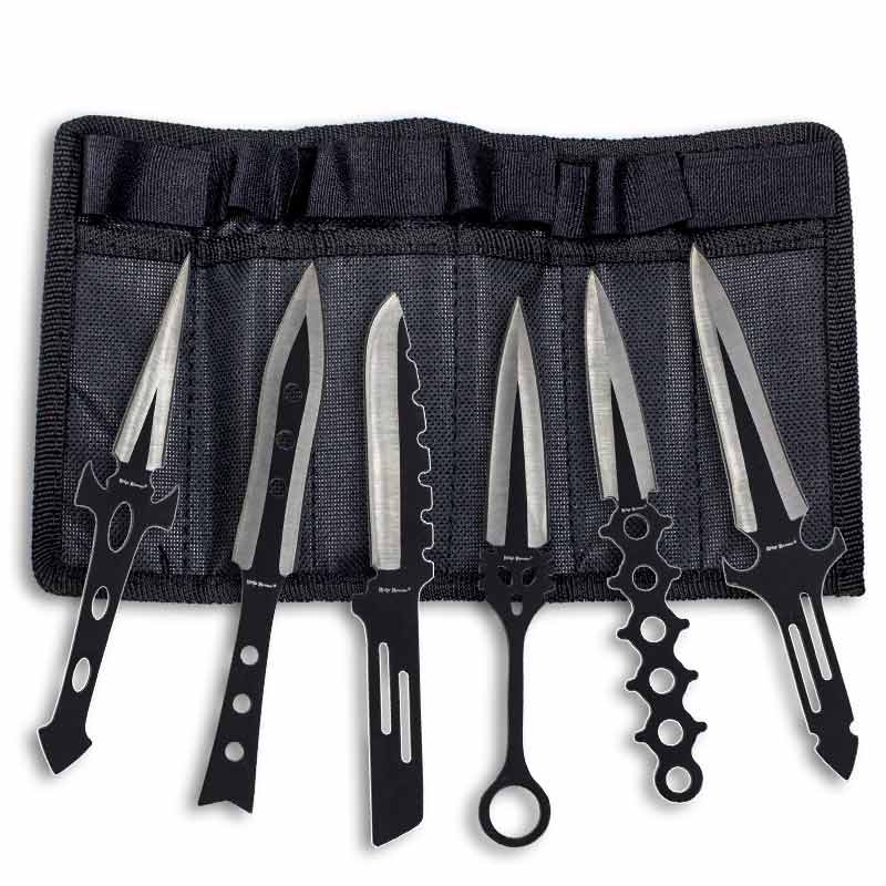 Black Ops Throwing Knives - Combat Knifes With Case - Combat Attack Knives