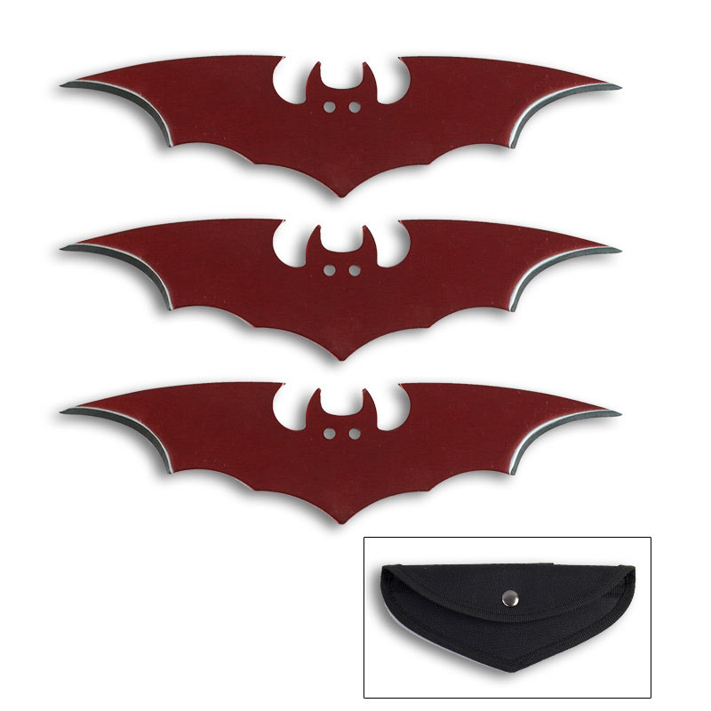 Blood Red Bat Throwers - Bat Throwing Stars - Superhero Weapons ...