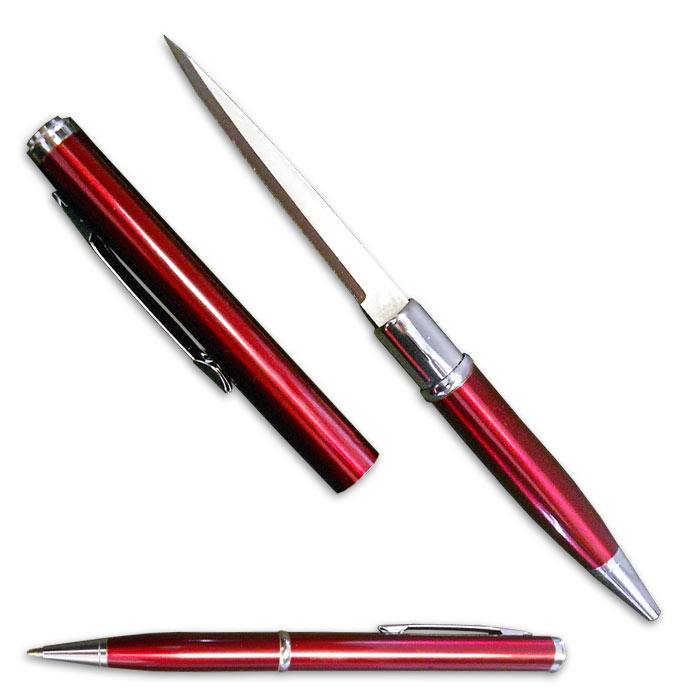 Classic Red Pen Knife - Letter Opener Pen - Self Defense Pen