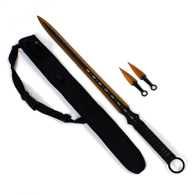 Copper Blade Kunai Sword - Full Tang Sword with Throwing Knives - Ninja ...