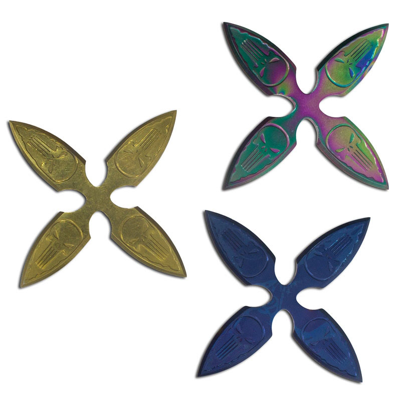 Dark Skull Multicolor Shuriken Set - Ninja Star Variety Pack - Weapons ...