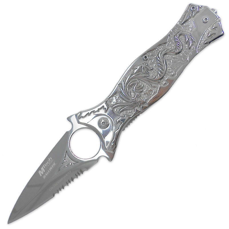 Dragon's Tooth Folding Knife - MTech Chrome Dragon Folder - Polished ...