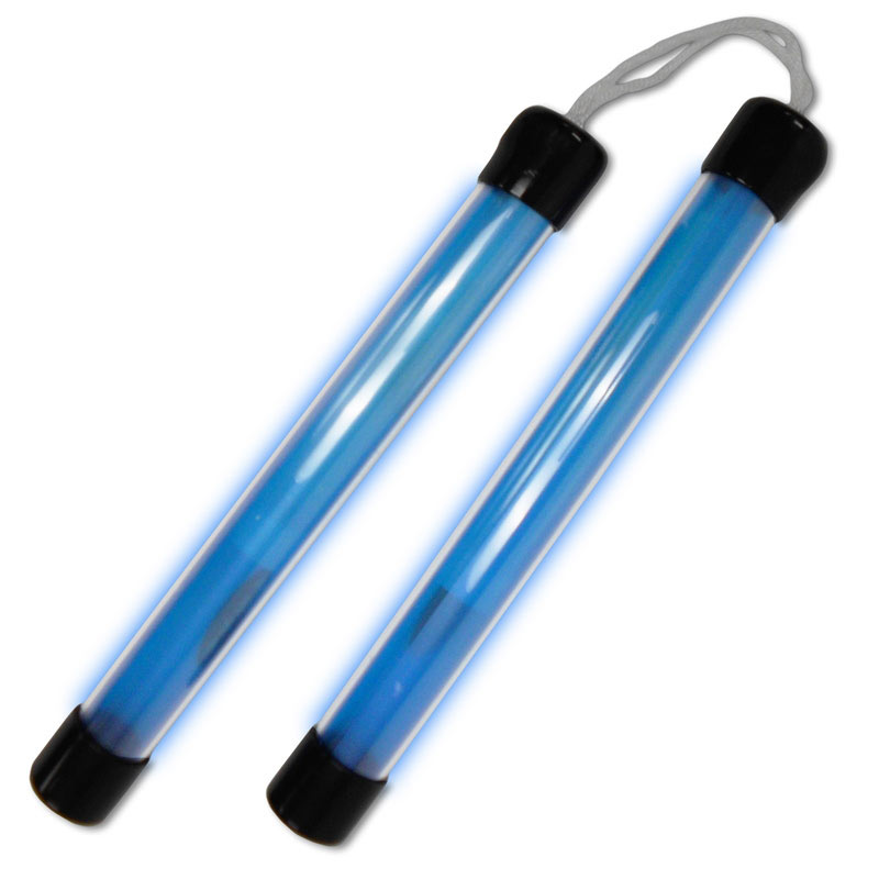 Laser Blue Glow Chucks - Glowing Nunchucks | KarateMart.com