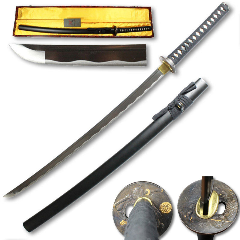 Hand Forged Carbon Steel Katana - Genuine Samurai Swords - Black Katana