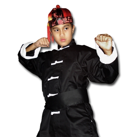 Kung Fu Kid Costume - Kids KungFu Halloween Costumes - Mandarin Hat ...