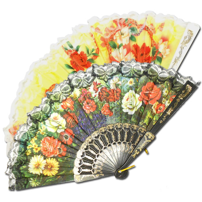 Asian Lace Fan - Plastic Kung Fu Fans - Decorative Fan