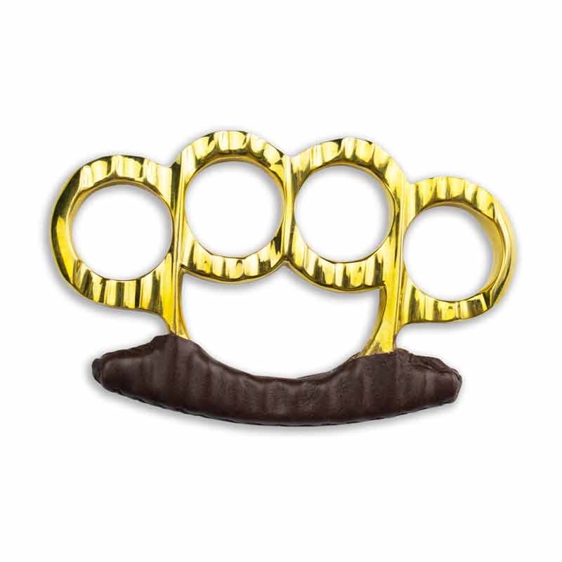Leather Wrapped Brass Knuckles - Leather Grip Knuckle Duster - Unusual ...