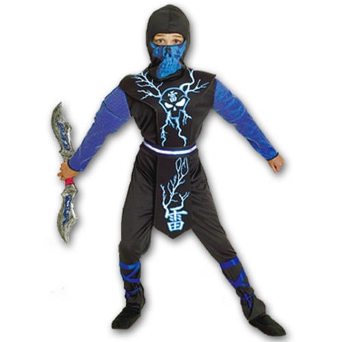 Lightning Ninja Costume - Blue Ninja Halloween Outfit - Kids Blue Ninja ...