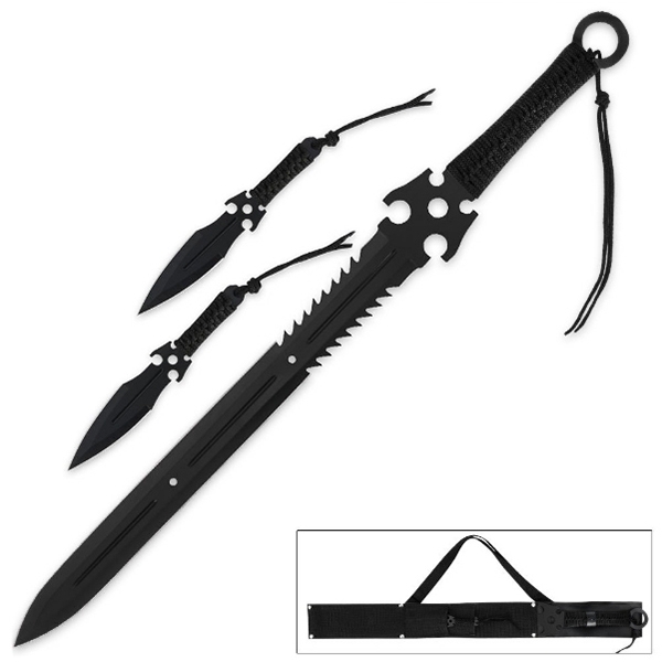 Ninja Negotiator Set - Sword and Throwing Knife Combos - Ninja Weapons Set