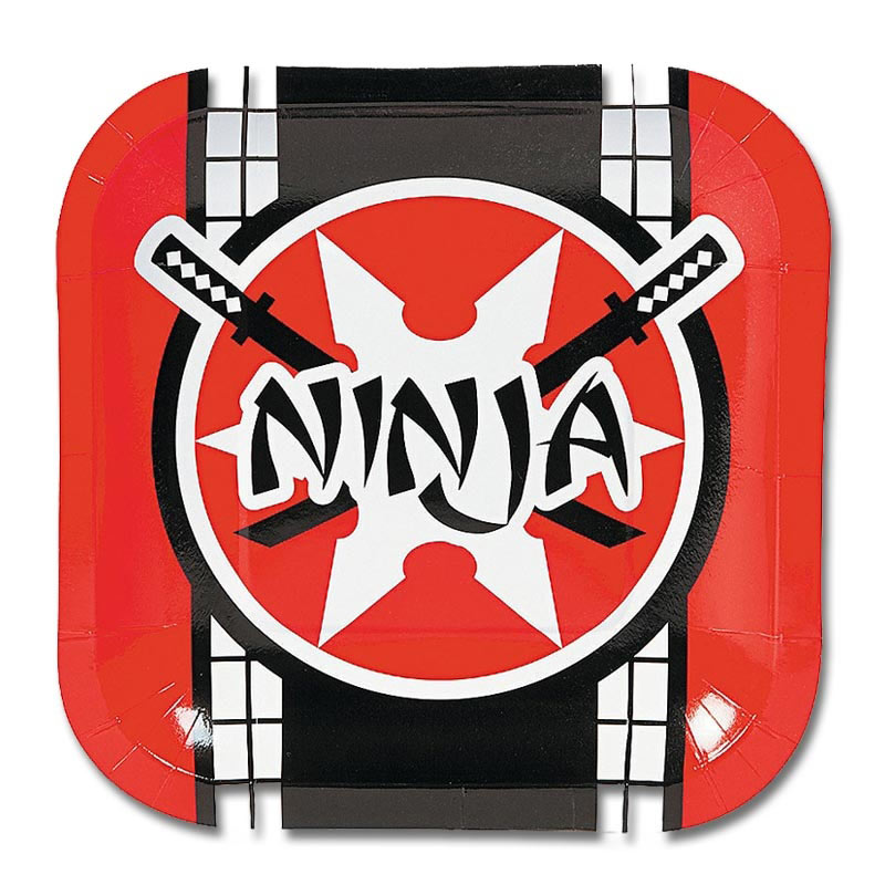Ninja Warrior Dessert Plates - Ninja Birthday Party Cake Plates ...