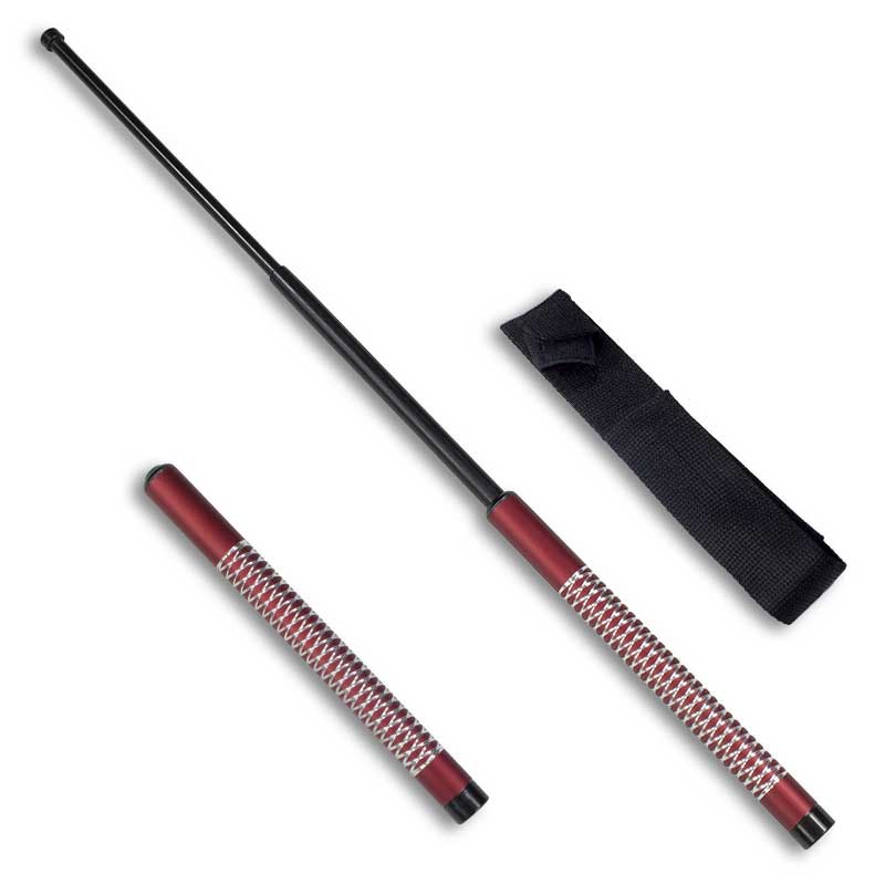 Red Diamond Grip Baton - Expandable Metal Baton - Telescoping Weapons ...