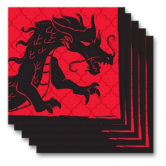 Red Dragon Party Beverage Napkins - Martial Arts Themed Party ...