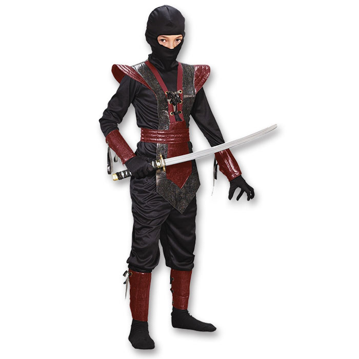 Red Leather Ninja Fighter Costume - Kids Ninja Fighter Costumes - Boys ...
