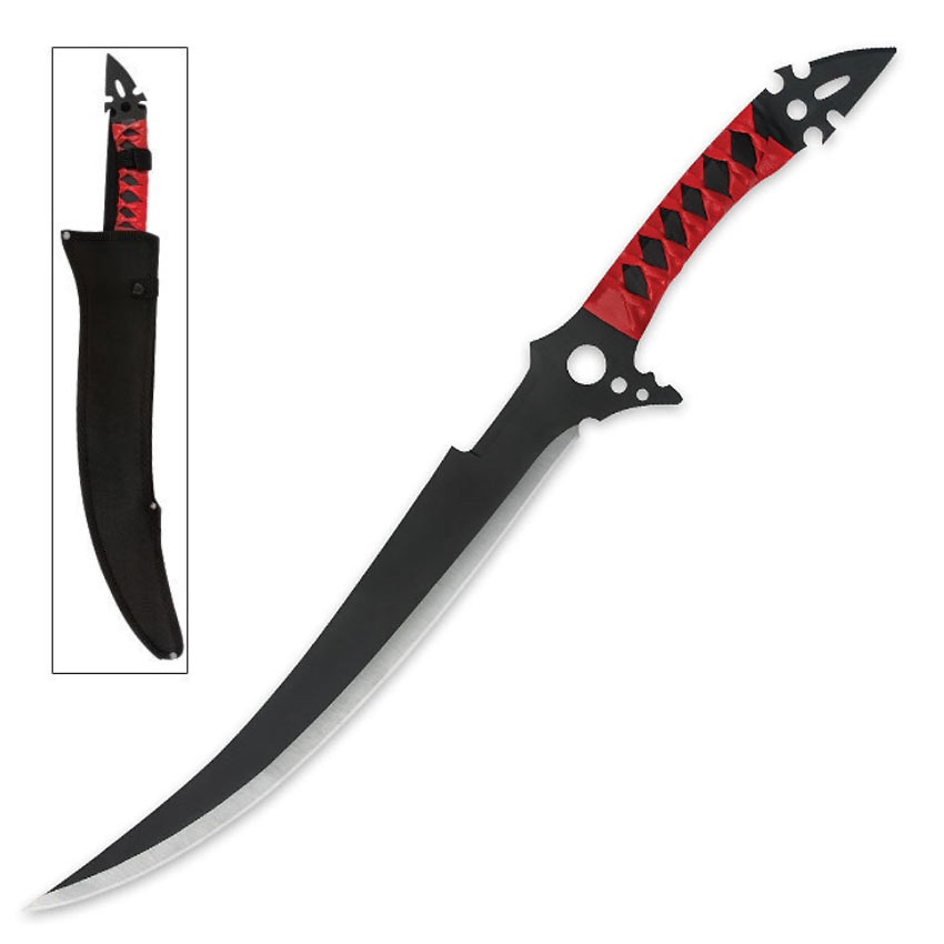 Scorpion Slicer Scimitar - Crimson Red Fantasy Blades - Full Tang Sword