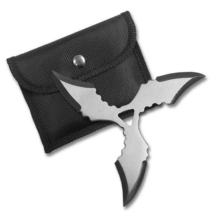 Silver 3 Point Throwing Star - Silver Throwing Stars - Tri Point Ninja Star