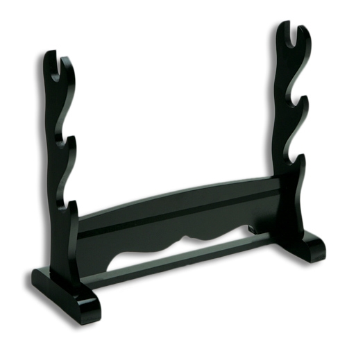 Three Sword Rack - Black Sword Display Stand - Samurai Sword Display Racks