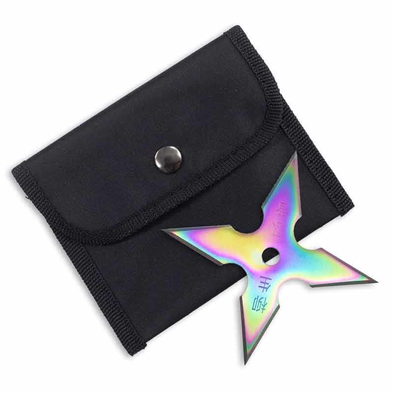 Titanium Finish Four Point Star - Rainbow Shuriken - Collectors ...