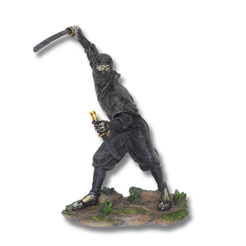 Two Sword Ninja Statue - Martial Arts Figurines - Resin Ninja Figures