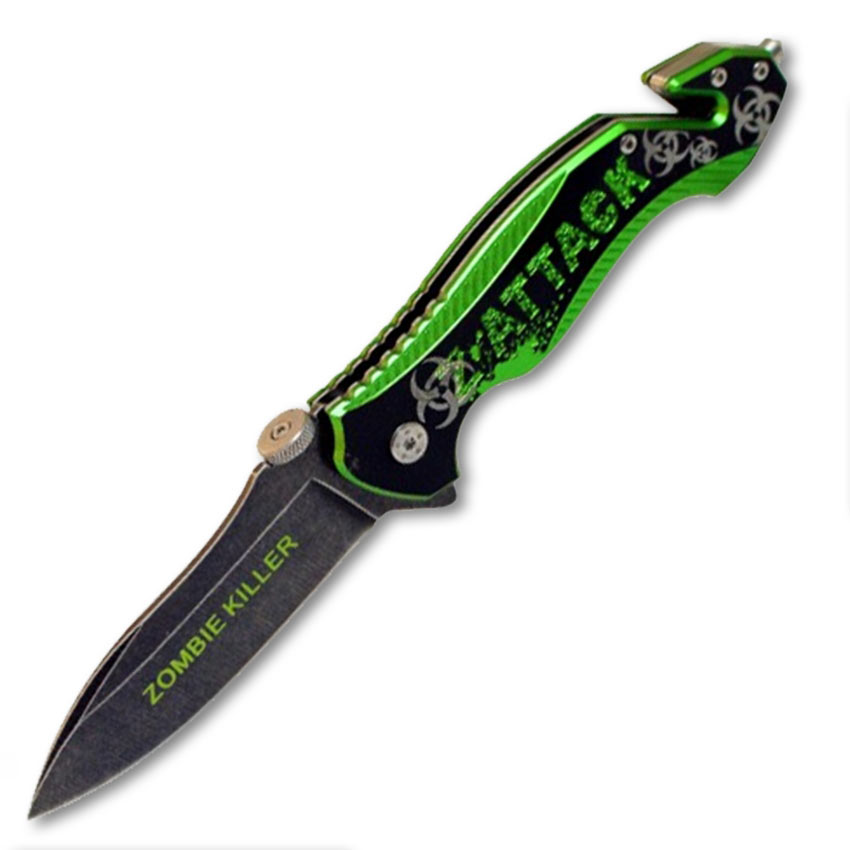 Z Attack Folding Knife - Zombie Hunting Weapons - Anti Zombie Weapon