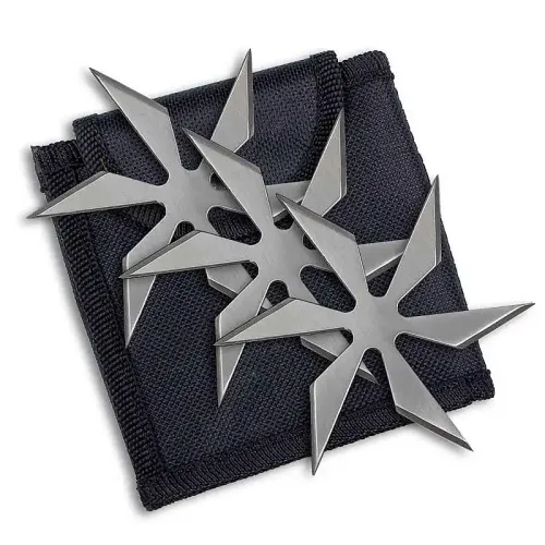 6 Point Saw Throwing Stars - Six Point Throwing Star Set - Silver ...