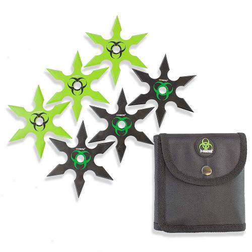 Biohazard Throwing Star Set - Zombie Hunter Ninja Weapons - 4 Inch ...