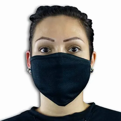 Black Fabric Mask - Adjustable Ear Loop Face Coverings - Black Face ...