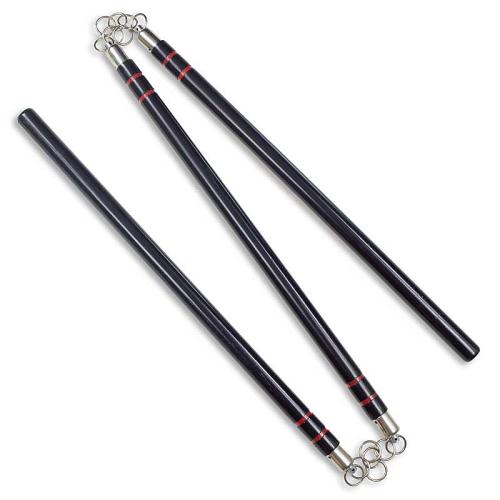Black Hardwood Three-Section Staff - Black San Setsu Kon | KarateMart.com