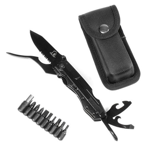Black Multi-Tool Knife - Screwdriver and Knife Pocket Multitool - Black ...