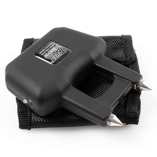 Black Venom Stun Gun - Spikey Self-Defense Shocker - Finger Hole Stun ...