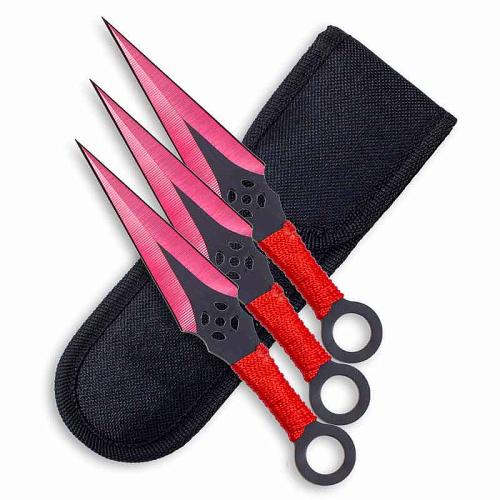 Blood Fang Kunai - Red Throwing Knife Set - Throwing Weapons ...