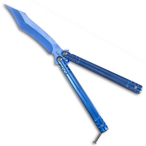 Blue Blade Butterfly Knife - Clip Point Blade Balisong - Steel Batangas ...