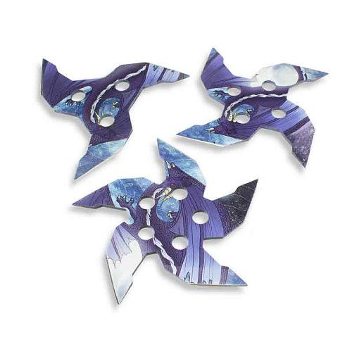 Dragon Throwing Star Set - Decorative Blue Throwing Stars - Steel ...
