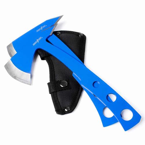 Blue Throwing Axe Set - 2 Piece Hatchet Set - Twin Throwing Axes ...