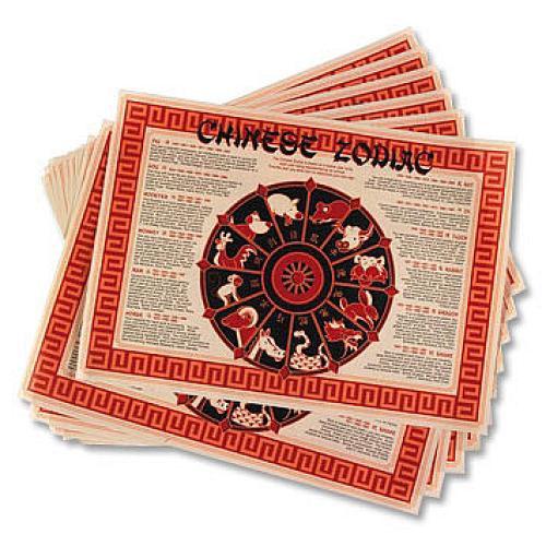 Chinese Zodiac Place Mats - Oriental Table Mat - Chinese Table Mats