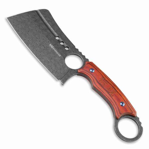 Colossal Combat Cleaver - Damascus Print Butcher Knife - Large Tactical ...