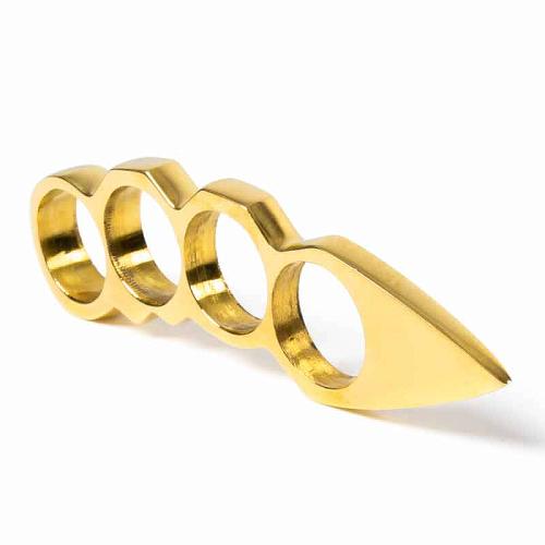 Compact Brass Spiked Knuckles - 4-Finger Brass Knuckle Ring - Four ...