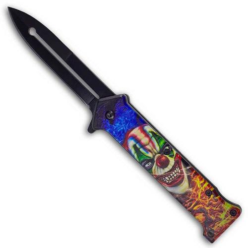 Evil Joker Spring Assisted Knife - Joker Novelty Pocket Knives - Killer ...