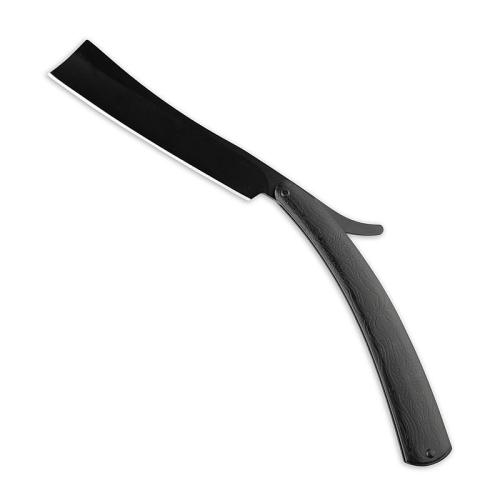 Gentlemans Black Straight Razor - Stainless Steel Razor - Sleek Self ...