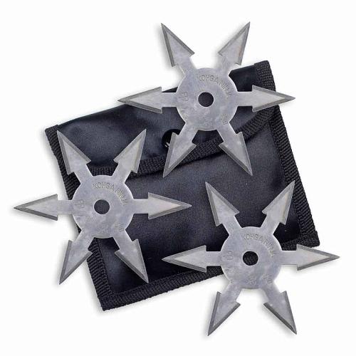 Kohga Silver Throwing Stars - Real Life Shuriken - Ninja Weapons ...