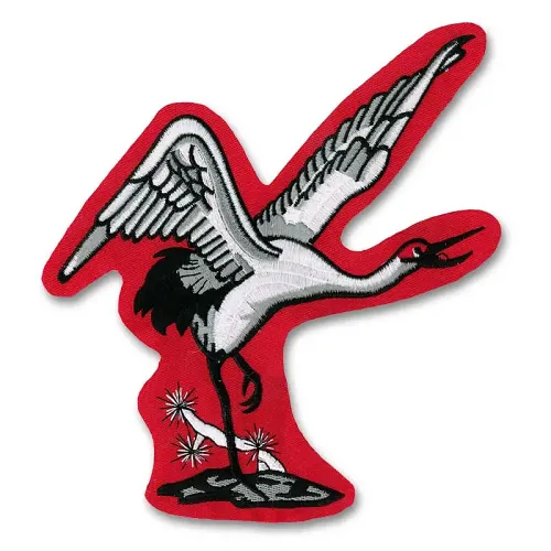 Large Balancing Crane Patch - Martial Arts Crane Patches - Karate Crane ...