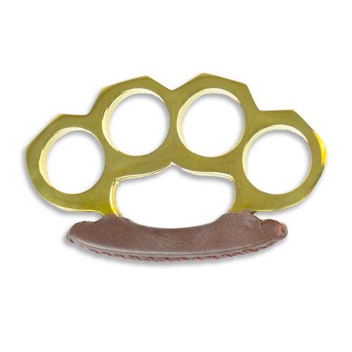 Leather Wrapped Brass Knuckles - Leather Grip Knuckle Duster - Unusual ...