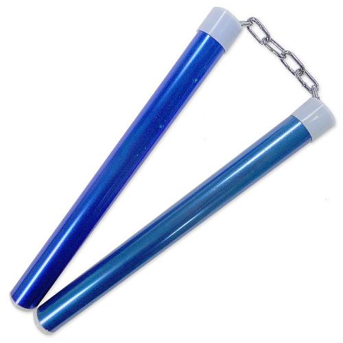 Metallic Blue Aluminum Nunchaku - Blue Aluminum Metal Numchucks ...