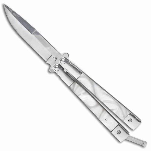 Pearl Inlay Butterfly Knife - Stainless Steel Batangas Knife ...