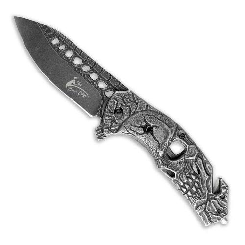 Raging Skull Pocket Knife - Skull EDC Knife - Skull Face Folding Knives ...
