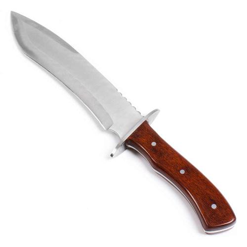 Recurve Blade Bowie Knife - Fixed Blade Survival Weapon - Wooden Handle ...